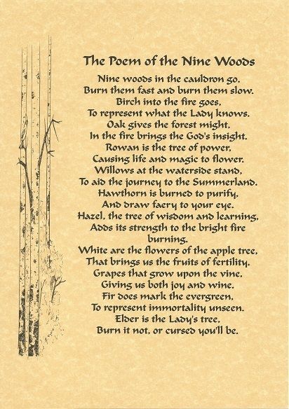 The poem of the nine wood – Witches Of The Craft®