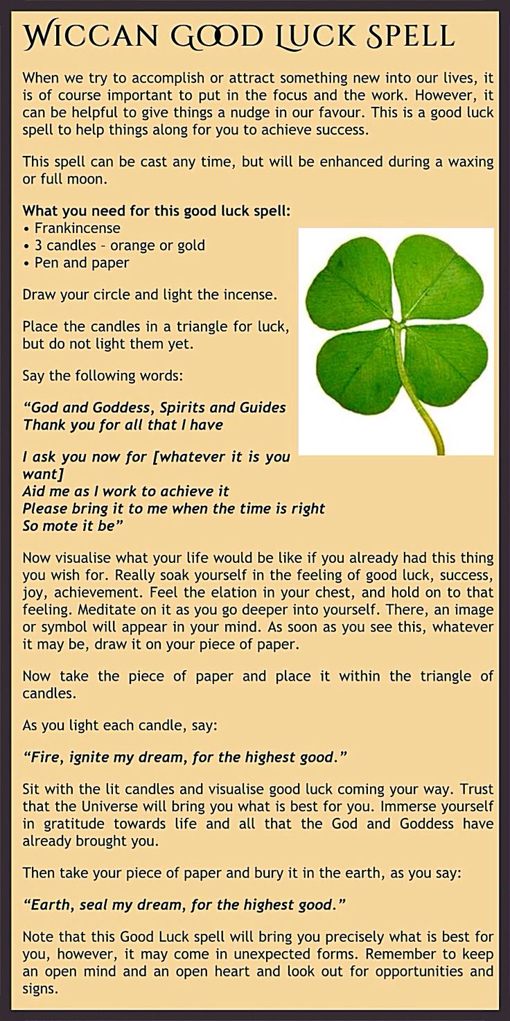 Printable Good Luck Spell – Witches Of The Craft®