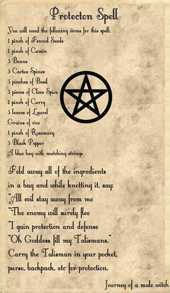 Spell for Today – Printable Protection Spell – Witches Of The Craft®