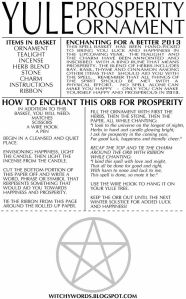 Spell for Today – Yule Prosperity Ornament – Printable – Witches Of The ...