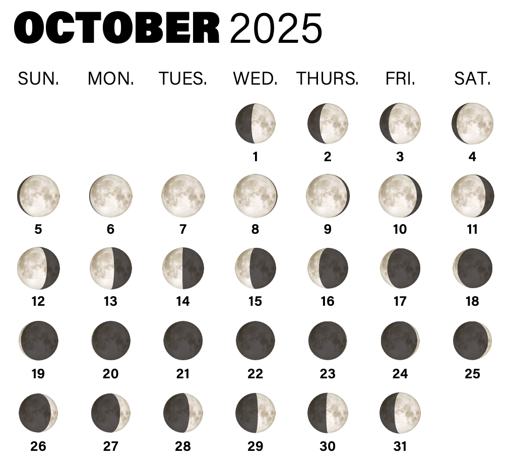 Moon Phase Calendar for October 2025 – Witches Of The Craft®